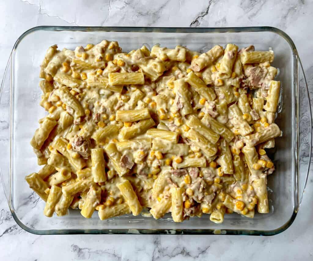 Creamy Tuna & Sweetcorn Pasta Bake - The Scatty Mum