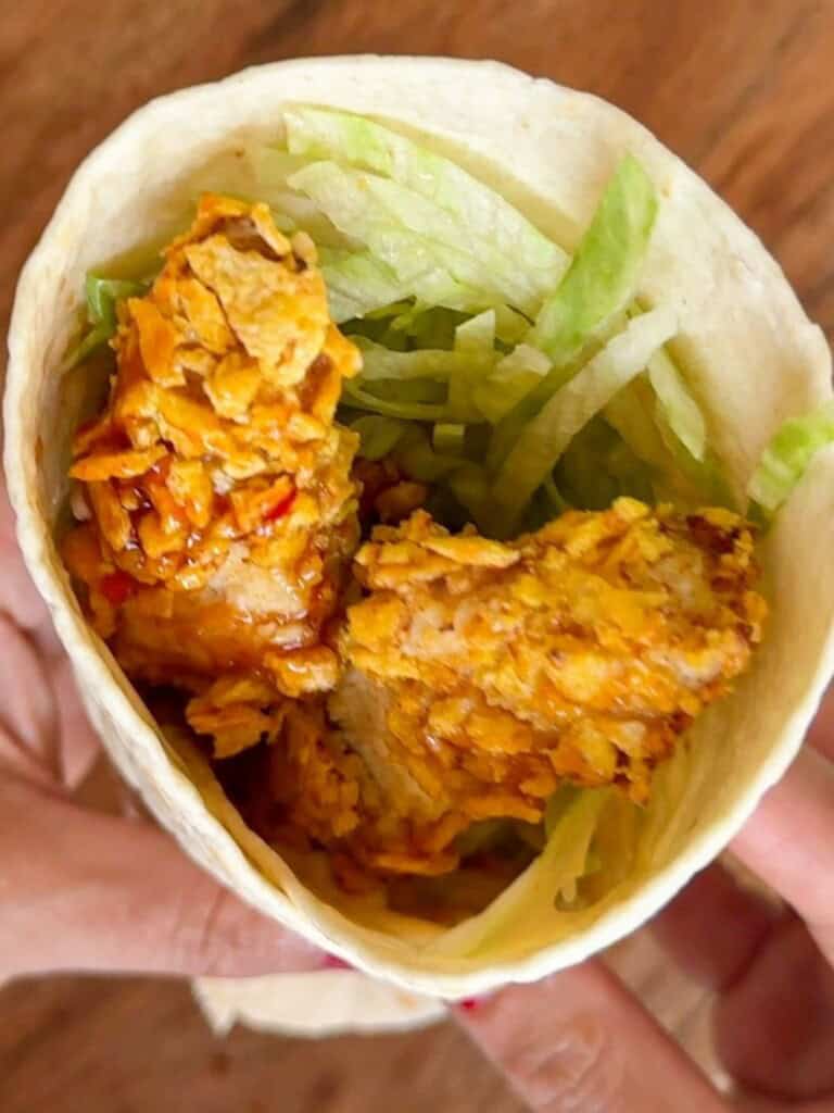 Sweet Chilli Crispy Chicken Wrap - The Scatty Mum